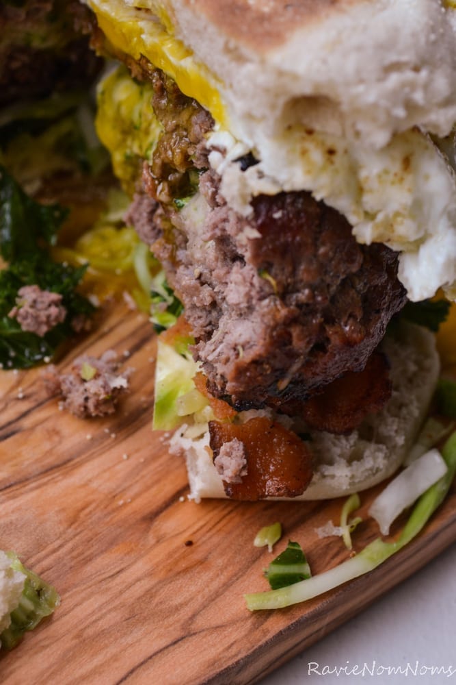 Broccoli & Cheddar Stuffed Breakfast Burger for Burger Month 2016 ...